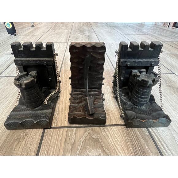 No Brand | Accents | Vintage Classic Wooden Castle Rook Bookends ...